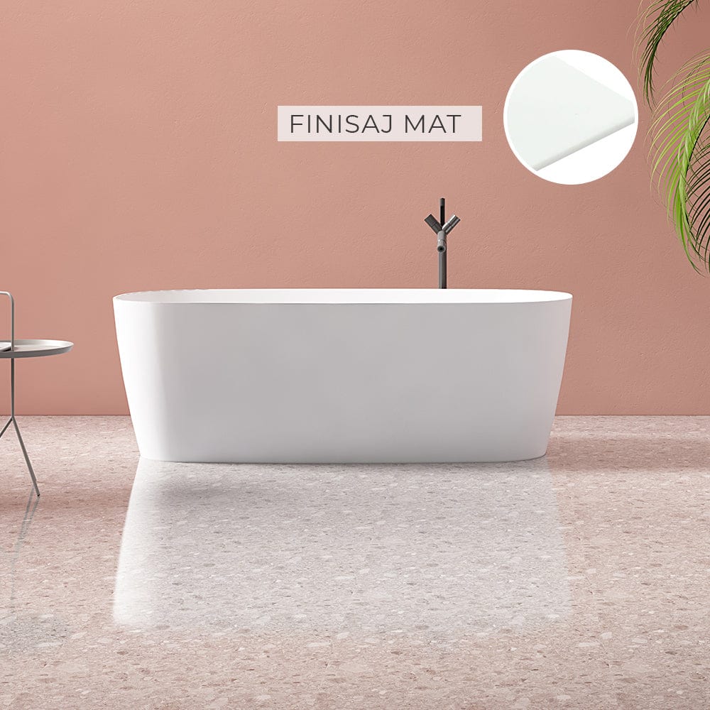 Cadă freestanding Mastelli, ovală, 170x75x58 cm, alb mat - Vellamo ...